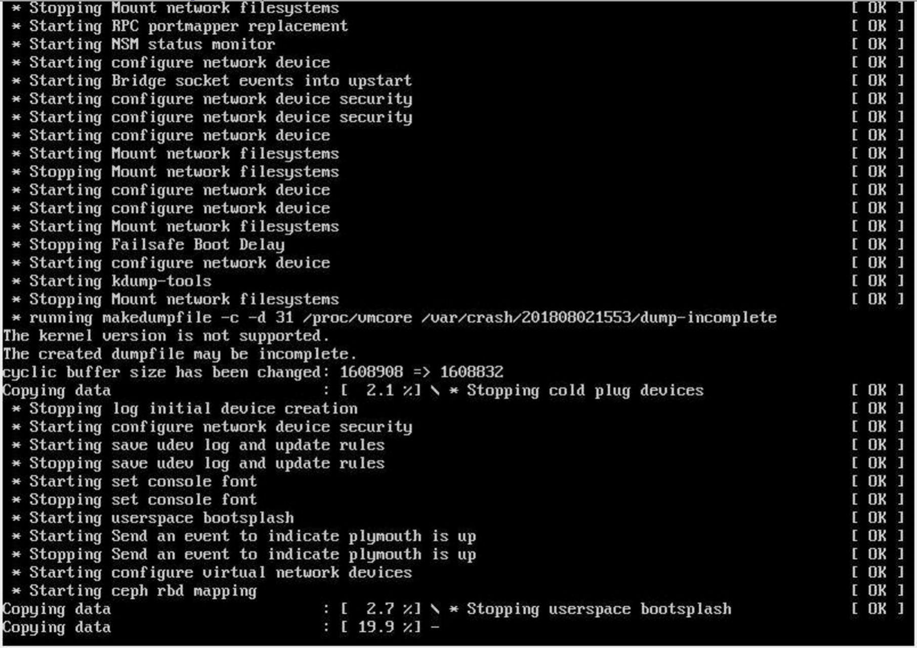 Ubuntu kdump dump core files | Transcendent